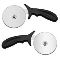 China 10cm Stainless Steel Pizza Wheel Cutter with PP Handle Round Plastic Pizza Cutter Server for sale