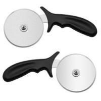 China 10cm Stainless Steel Pizza Wheel Cutter with PP Handle Round Plastic Pizza Cutter Server for sale