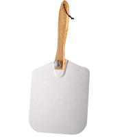 China Foldable Pizza Peel 12x14 Inch Aluminum Blade with 25 Inch Wooden Handle for sale
