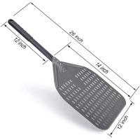 China 66cm Aluminum Pizza Shovel 12 Inch Perforated Pizza Peel Black Hard for sale