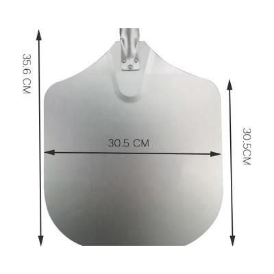 China 12x14x31 Inch Rectangle Wood Handle Metal Pizza Peel 79cm Aluminum Pizza Shovel for sale