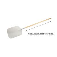 China 12x14x31 Inch Rectangle Wood Handle Metal Pizza Peel 79cm Aluminum Pizza Shovel for sale