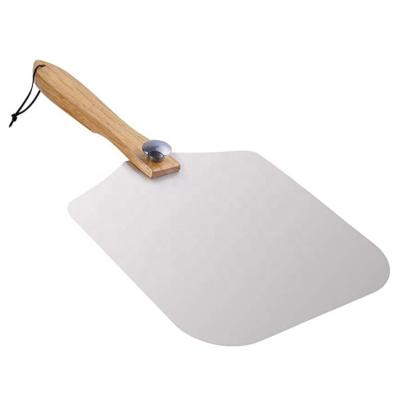 China 12x14x25 Inch Foldable Aluminum Pizza Peel with Oak Handle for Commercial Use for sale