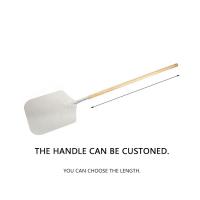 China Square Wood Handle Metal Pizza Shovel 91cm Aluminum Pizza Peel 12x14x36 Inch for sale