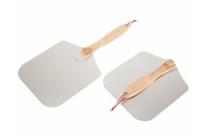 China Aluminum Folding Pizza Peel 12x14x25 Inch with Oak Handle Foldable Pizza Paddle for Commercial Kitchen for sale