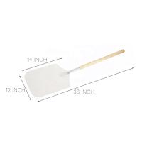 China 12x14x36 Inch Rectangle Wood Handle Metal Pizza Peel Aluminum Pizza Shovel 91cm for sale