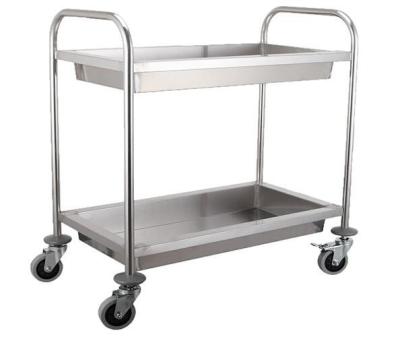 China Stainless Steel Folding Cleaning Trolley Cart 705x405x810mm with TPR Wheels for sale
