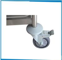China Stainless Steel Folding Cleaning Trolley Cart 705x405x810mm with TPR Wheels for sale