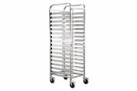 China Stainless Steel 15 Tier Baking Tray Trolley 670x820xH1700mm for 600x400mm Pans for sale