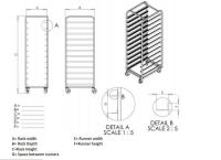 China Stainless Steel 15 Tier Baking Tray Trolley 670x820xH1700mm for 600x400mm Pans for sale