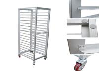 China NSF 15 Tier Stainless Steel Baking Rack Trolley 32 Sheet Capacity Double Oven Rack for sale