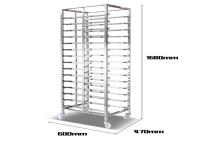 China Stainless Steel Baking Trolley 15 Trays 670x820x1700mm Commercial Cake Rack Cart for sale