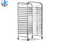 China Stainless Steel Baking Tray Trolley 20-Tier Food Service Catering Rack with Brakes for sale