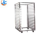 China Stainless Steel Baking Tray Trolley 20-Tier Food Service Catering Rack with Brakes for sale