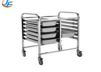 China Stainless Steel 15-Tier Knocked-Down Baking Tray Rack Trolley 470x620xH1700mm for sale
