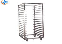China Stainless Steel 15-Tier Knocked-Down Baking Tray Rack Trolley 470x620xH1700mm for sale