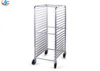 China Stainless Steel Bakery Tray Trolley 16 32 Trays Bread Pan Rack for Rotary Oven for sale