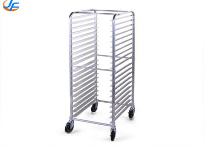 China Stainless Steel Bakery Tray Trolley 16 32 Trays Bread Pan Rack for Rotary Oven for sale