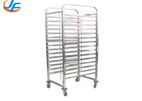 China NSF Stainless Steel Commercial Baking Tray Rack 15 Layer 400x600mm Bakery Trolley for sale