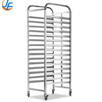 China Stainless Steel Frozen Food Rack Trolley 17 GN 1/1 Capacity 125mm Wheels for sale