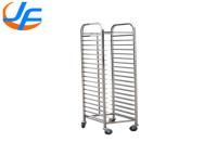 China Stainless Steel GN1/1 Baking Tray Rack Trolley 470x620x1735mm Double Oven Rack for sale