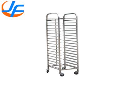 China Stainless Steel GN1/1 Baking Tray Rack Trolley 470x620x1735mm Double Oven Rack for sale