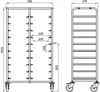 China Gastronorm Stainless Steel Baking Tray Trolley 20 x 600 x 400 mm NSF for sale