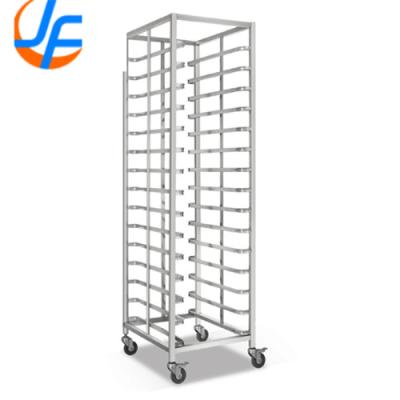China Aluminum Full Size Bun Sheet Pan Rack 10 Shelf Restaurant Bakery Cart 86mm Guide Spacing for sale