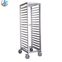 China Aluminum Full Size Bun Sheet Pan Rack 10 Shelf Restaurant Bakery Cart 86mm Guide Spacing for sale