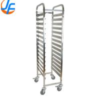 China Aluminum Full Size Bun Sheet Pan Rack 10 Shelf Restaurant Bakery Cart 86mm Guide Spacing for sale