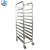 China Aluminum Full Size Bun Sheet Pan Rack 10 Shelf Restaurant Bakery Cart 86mm Guide Spacing for sale