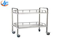 China Stainless Steel 4 Tier Service Cart 705x405xH1070mm Heavy Duty Trolley for Material Distribution for sale