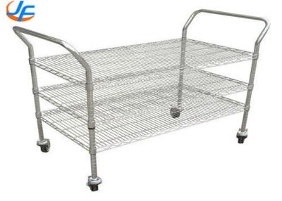 China NSF Stainless Steel Serving Cart 3 Tier Rolling Cart for Restaurant Foodservice Transport for sale