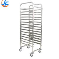 China 16 Storage Stainless Steel Baking Tray Rack Trolley 18 GN 1/1 Capacity Commercial Bakery for sale