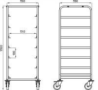China RK Bakeware China-15 Pan End Load Undercounter Prep Top Sheet / Bun Pan Rack - Assembled for sale
