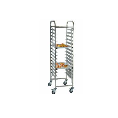 China Stainless Steel 32 Trays Baking Trolley Rack 1750mm Height Commercial Baking Tray Trolley for sale