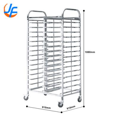 China Nesting Stainless Steel Baking Trolley Rack 15 Tiers 380x550mm for Industrial Bakeries for sale