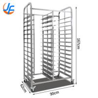 China Nesting Stainless Steel Baking Trolley Rack 15 Tiers 380x550mm for Industrial Bakeries for sale