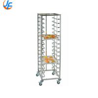China 304 Stainless Steel 32 Trays Baking Tray Trolley Double Oven Rack Bread Trolley for Bakery for sale