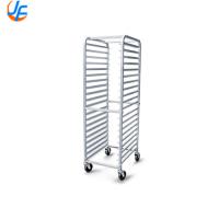 China 304 Stainless Steel 32 Trays Baking Tray Trolley Double Oven Rack Bread Trolley for Bakery for sale