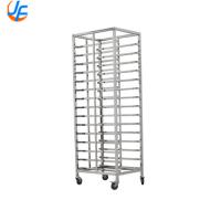 China 304 Stainless Steel 32 Trays Baking Tray Trolley Double Oven Rack Bread Trolley for Bakery for sale