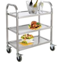 China NSF Stainless Steel 3 Shelf Food Trolley 452x710x924mm for Bakery Kitchen for sale