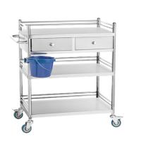 China Stainless Steel Medical Surgical Trolley with Drawers Hospital Dressing Cart Customizable for sale