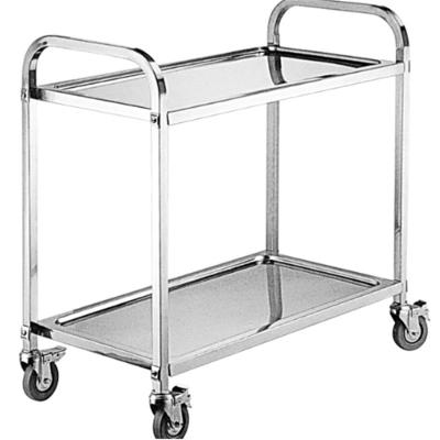 China Heavy Duty Stainless Steel Wire Frame Hand Trolley with Wheels 4 Shelf Custom Size for sale