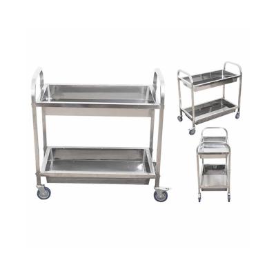 China Stainless Steel Double Line Tray Rack Trolley 452mm x 710mm x 924mm Bakery Trolley NSF for sale