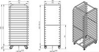 China Stainless Steel 800x600 Baking Rack for Revent Rack Oven Commercial Bakery Trolley for sale