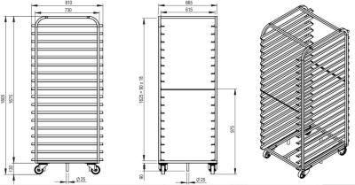 China Stainless Steel 800x600 Baking Rack for Revent Rack Oven Commercial Bakery Trolley for sale