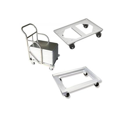 China NSF Stainless Steel Bread Pan Dollie 452mm x 710mm x 924mm 3 Shelf Bakery Trolley for sale