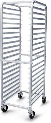 China Commercial 20 Tier Aluminum Sheet Pan Rack 18x15.5x30 Inch Heavy Duty Bakery Trolley for sale