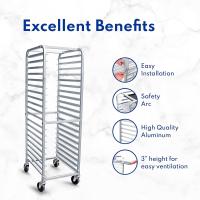 China Commercial 20 Tier Aluminum Sheet Pan Rack Bun Pan Rack 18x15.5x30 Inch Heavy Duty Bakery Trolley for sale